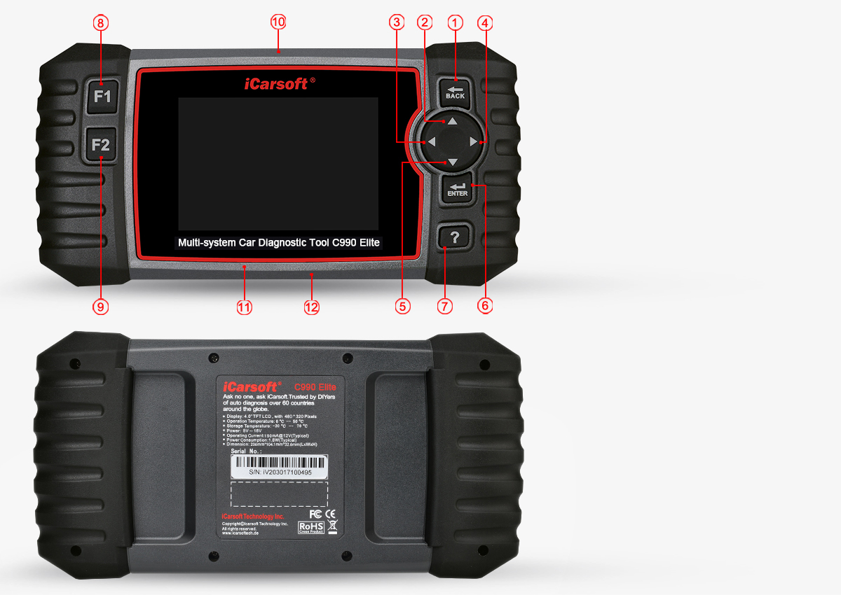 iCarsoft C990 Elite-Professional Multi-brand Multi-system Car ...